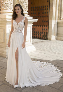 Try on the Élysée Etoile Callista Gown in Los Angeles, CA | Karoza Bridal