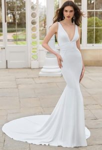 Try on the Enzoani Simplicity Gown in Los Angeles, CA | Karoza Bridal