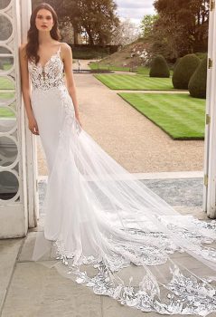 Try on the Enzoani Skye Gown in Los Angeles, CA | Karoza Bridal