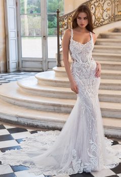 Try on the Elysee Georgiana Gown in Los Angeles, CA | Karoza Bridal