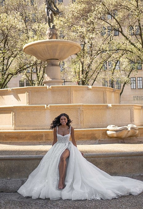 Try on the Blanche Bridal Bailey Gown in Glendale | Karoza Bridal