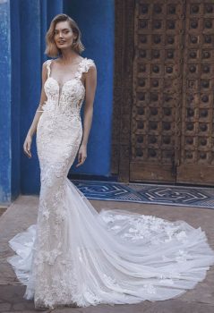 Try on the Enzoani Tianna Gown in Los Angeles, CA | Karoza Bridal