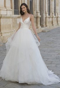 Try on the Élysée Etoile Callista Gown in Los Angeles, CA | Karoza Bridal
