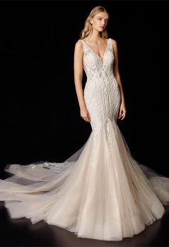 Try on the Enzoani Tianna Gown in Los Angeles, CA | Karoza Bridal