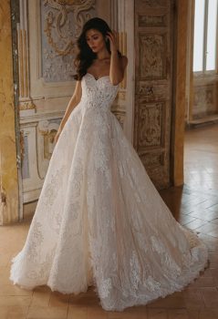 Try on the PEN LIV Dina Gown in Los Angeles, CA | Karoza Bridal